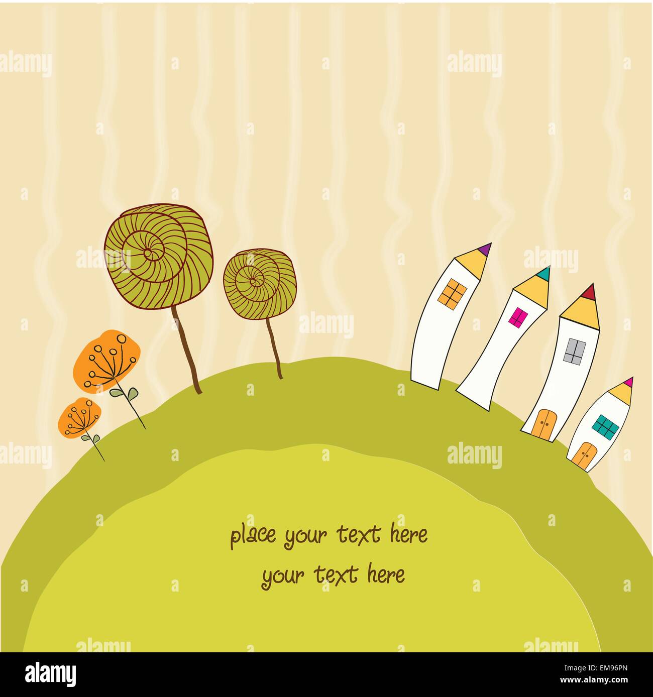 Fantasy tree fairytale garden Stock Vector Images - Alamy