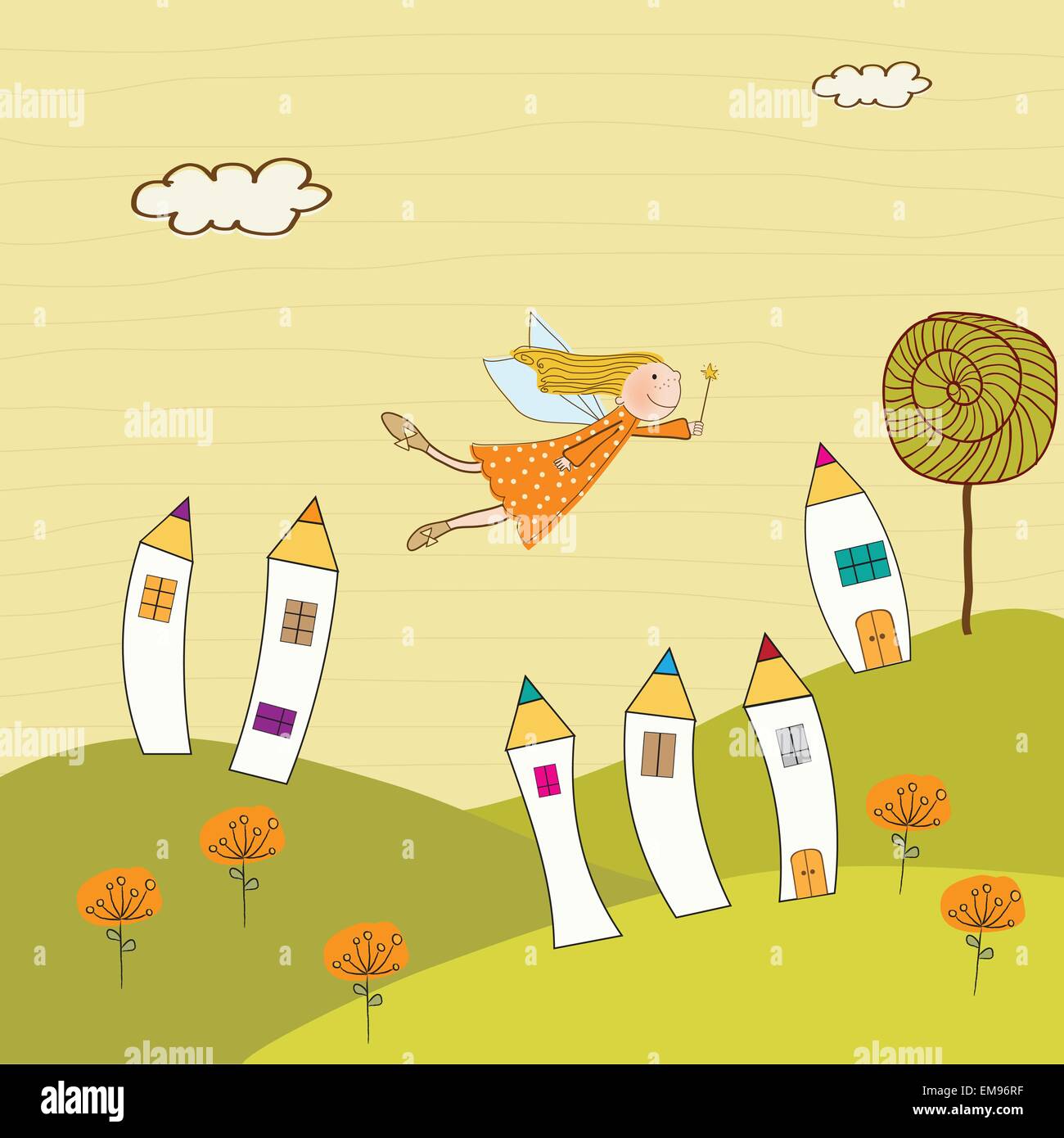 Fairytale garden flower Stock Vector Images - Alamy