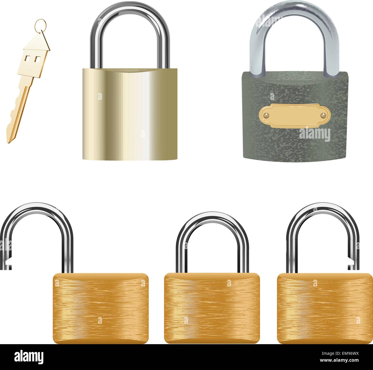 White background padlock Stock Vector Images - Alamy