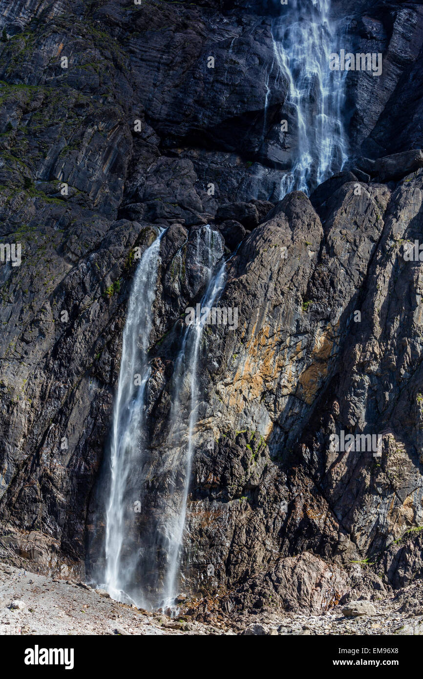 The Waterfalls, Cirque Of Gavarnie, Hautes Pyrenees, France Stock Photo ...
