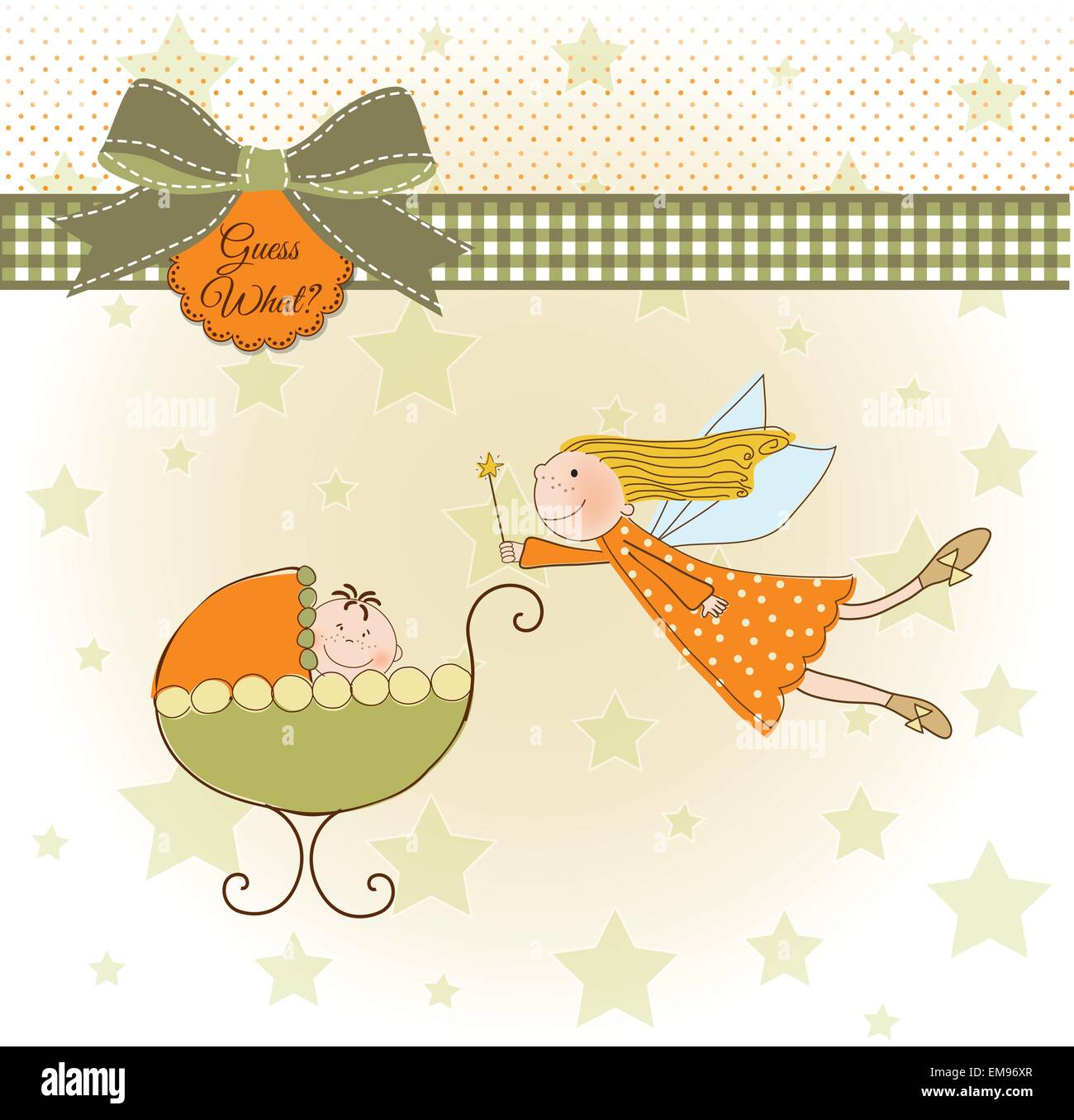 welcome baby girl card with little fairy Stock Vector Image & Art - Alamy
