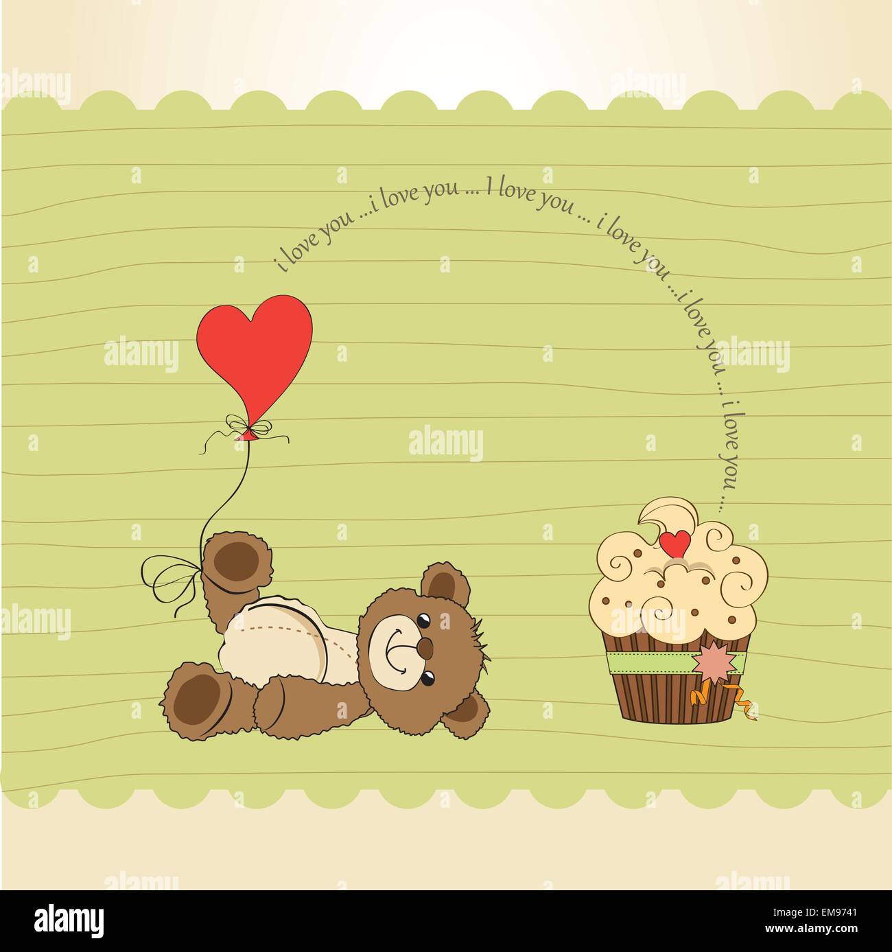 cute love card with teddy bear Stock Vector Image & Art - Alamy