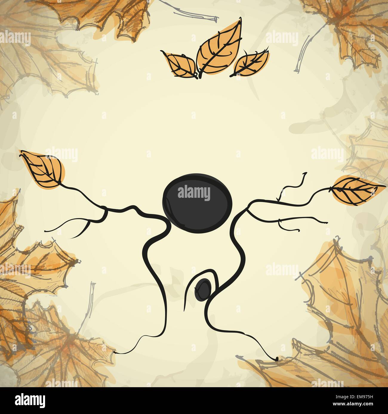 Hand drawn autumn background Stock Vector Images - Alamy