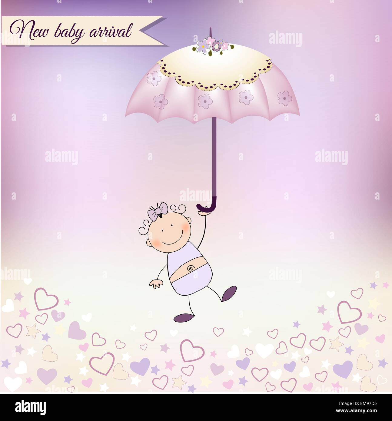 new baby girl arrived Stock Vector Image & Art - Alamy