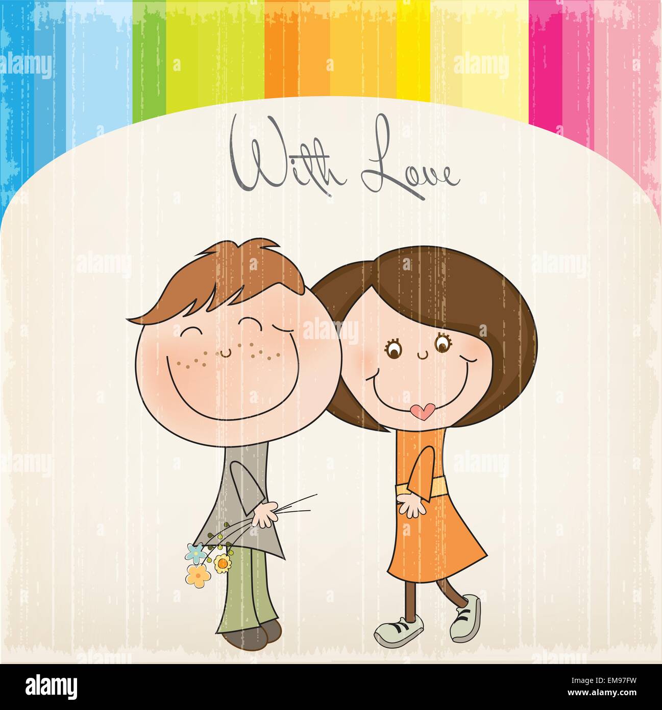 happy lovers couple Stock Vector Image & Art - Alamy