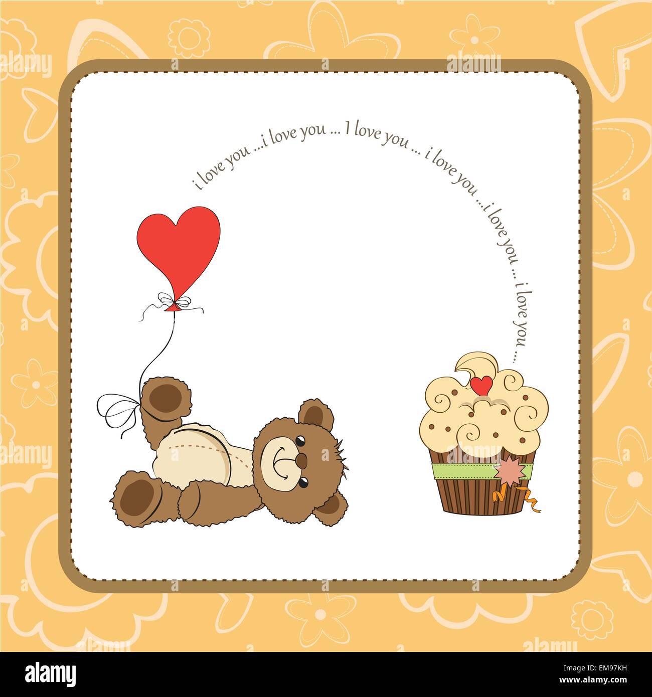cute love card with teddy bear Stock Vector Image & Art - Alamy