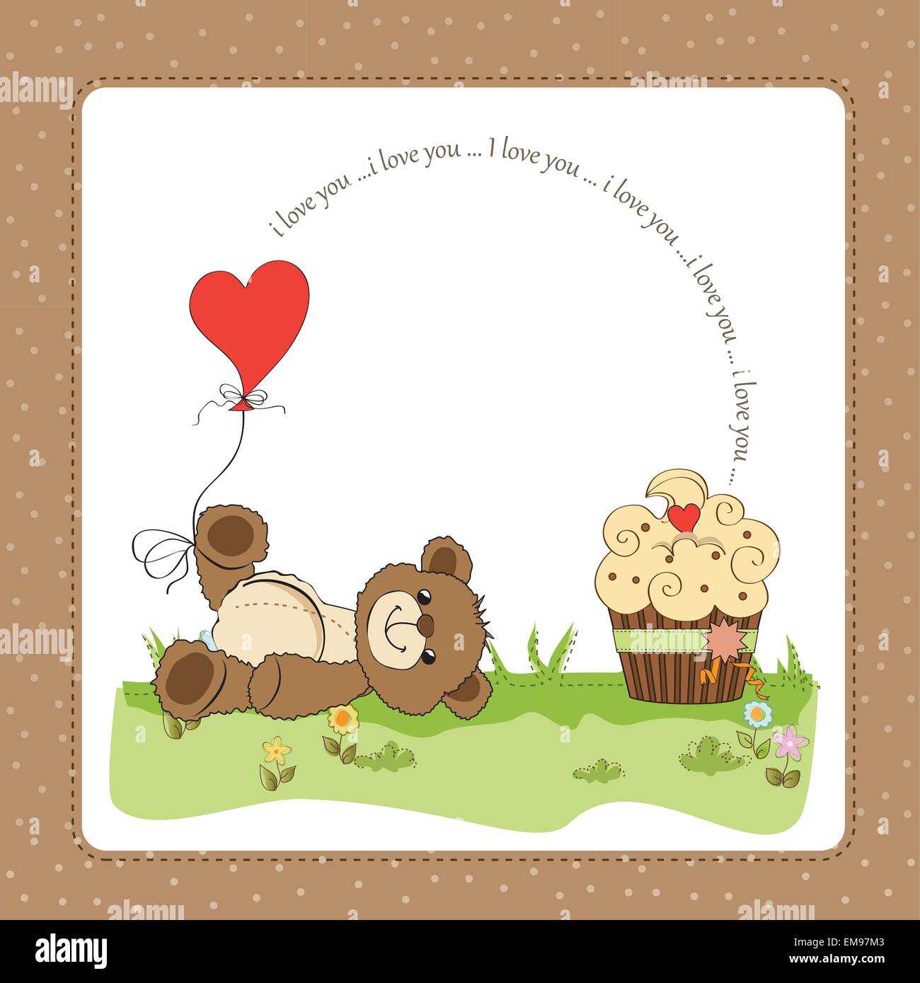 cute love card with teddy bear Stock Vector Image & Art - Alamy