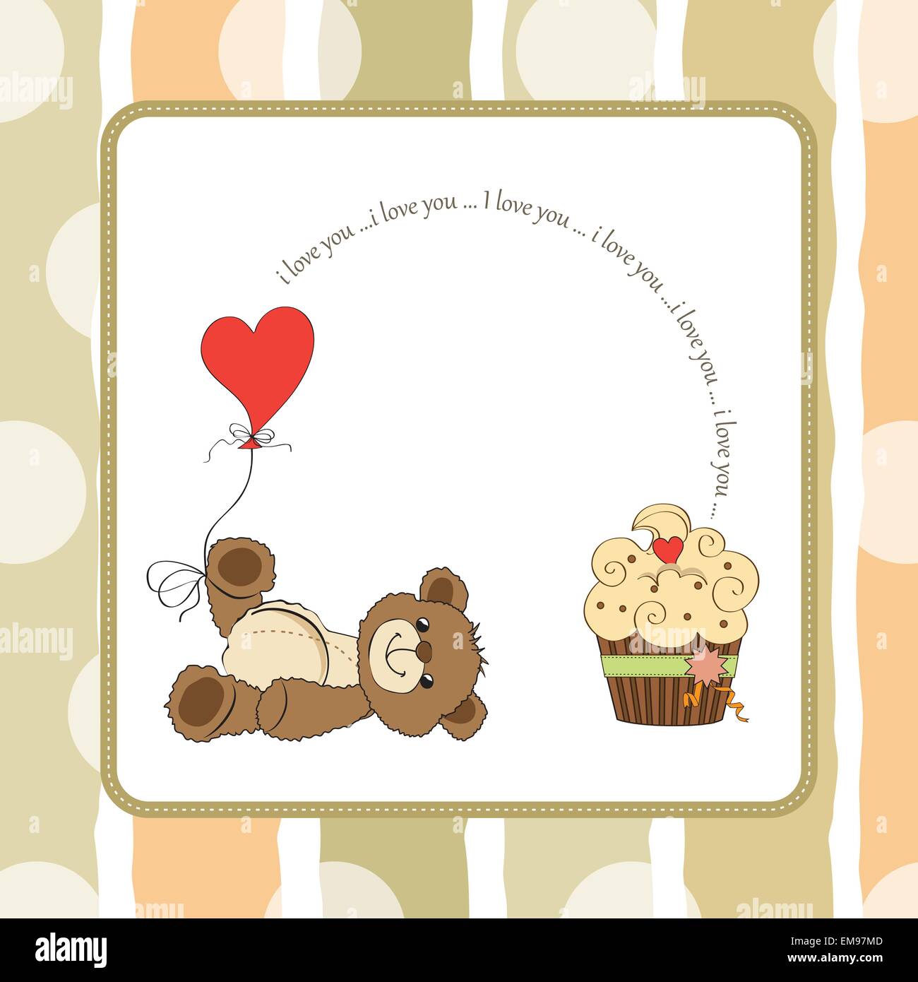 cute love card with teddy bear Stock Vector Image & Art - Alamy