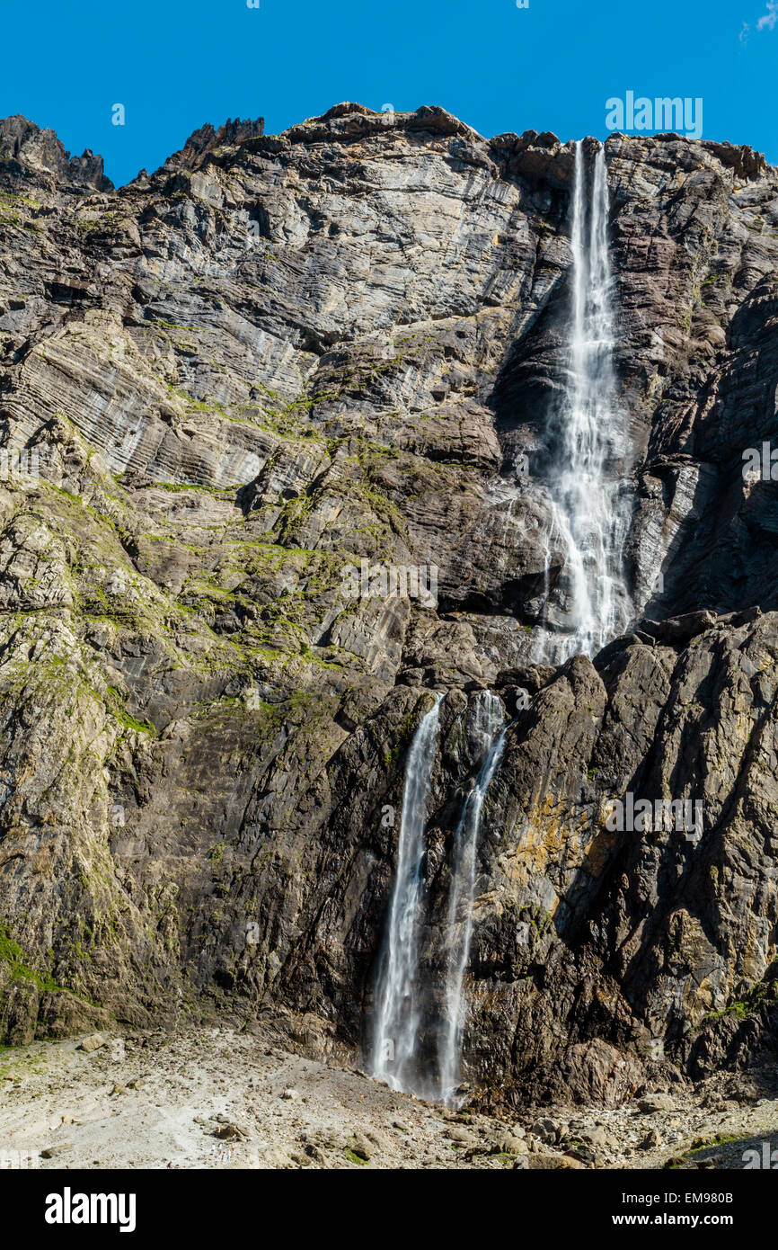 The Waterfalls, Cirque Of Gavarnie, Hautes Pyrenees, France Stock Photo ...