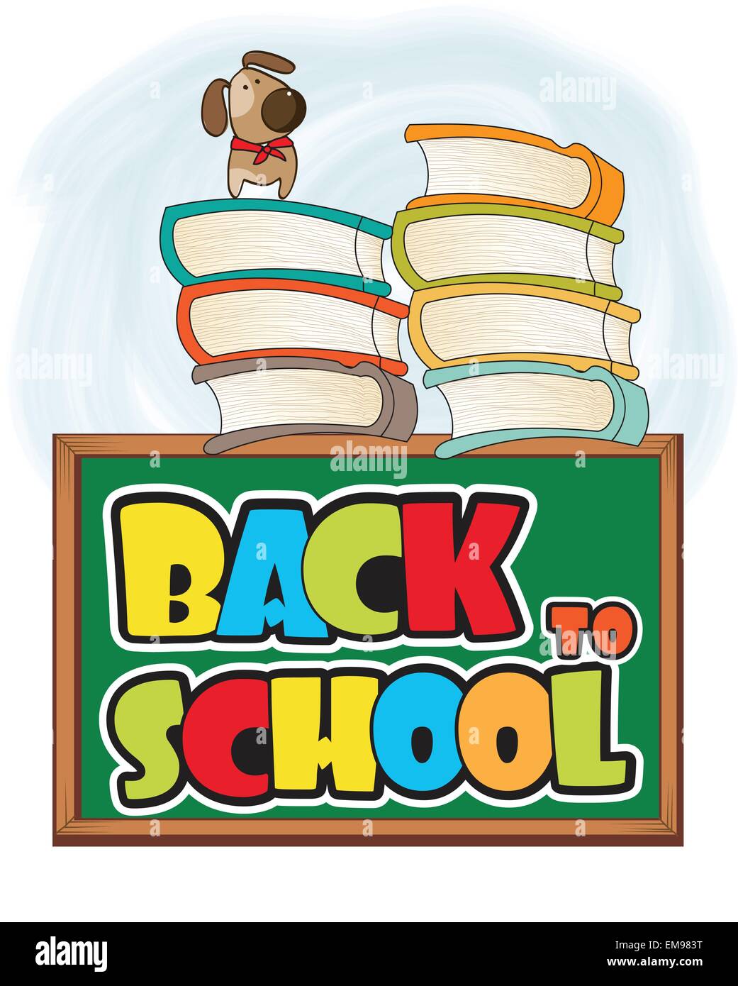 School backpack desk Stock Vector Images - Alamy