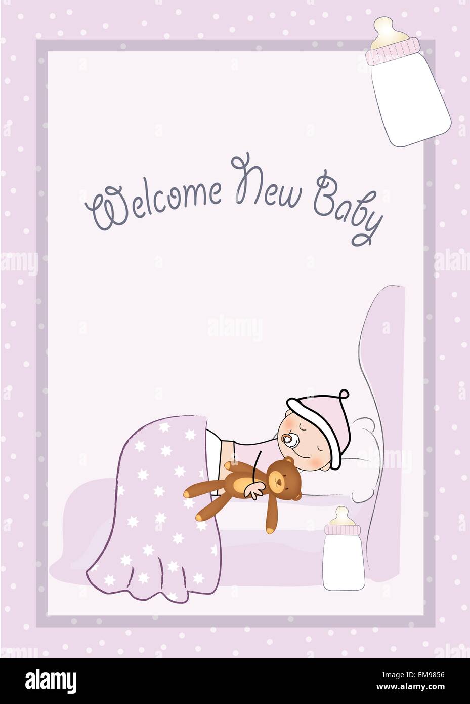 welcome new baby girl Stock Vector Image & Art - Alamy
