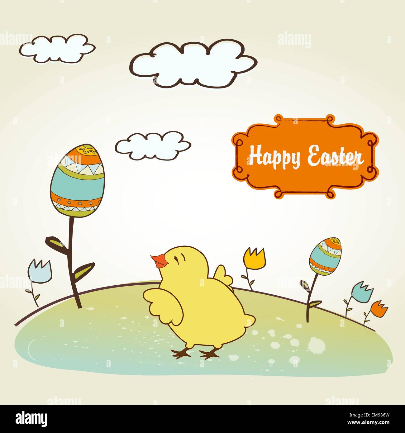 Easter background with chicken Stock Vector Image & Art - Alamy