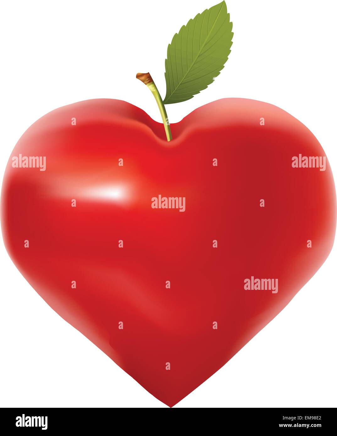 Red apple and red heart Stock Vector Images - Alamy