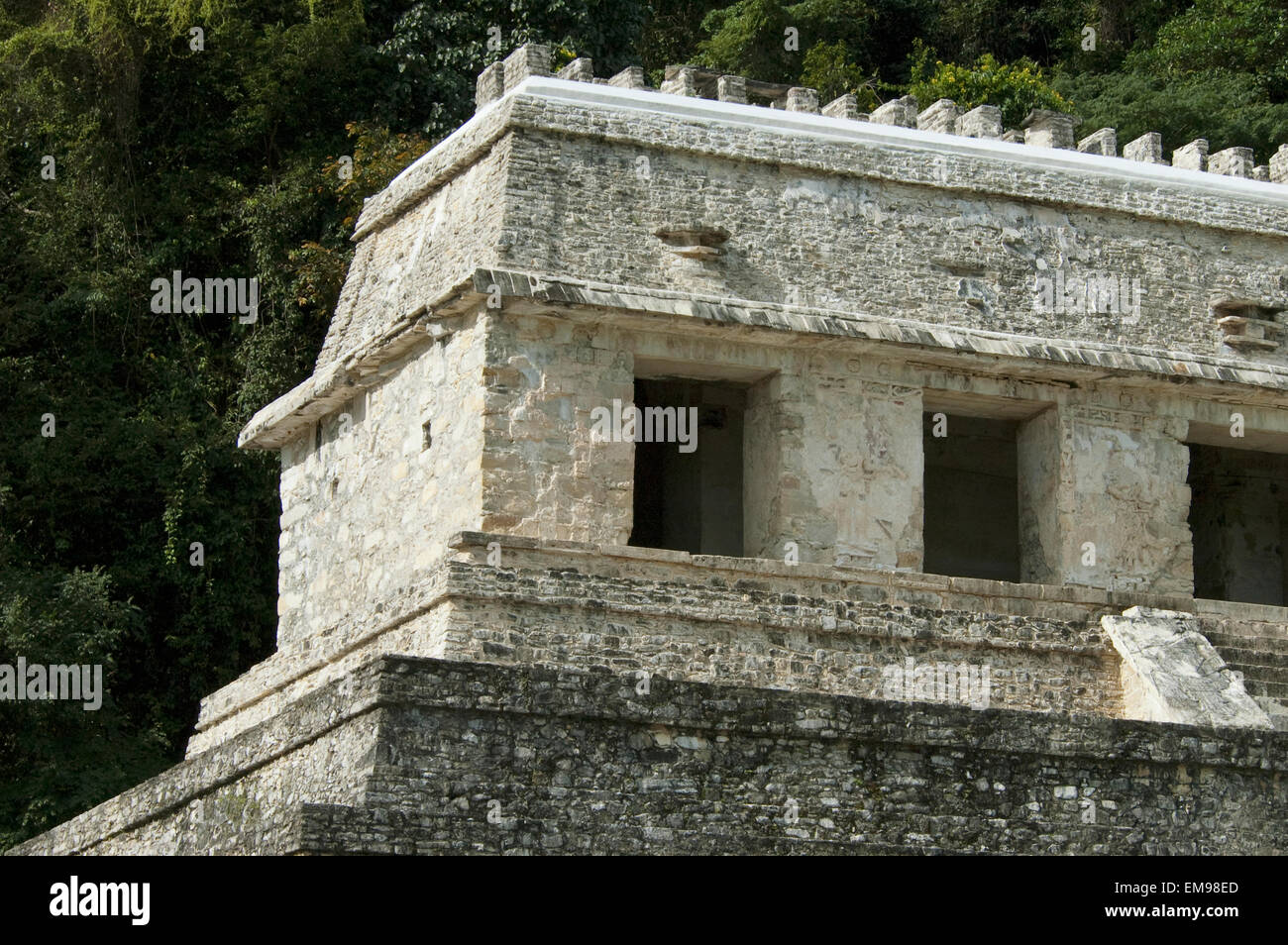 Upper Part Of The Temple Of The Inscriptions, Palenque, Chiapas, Mexico ...