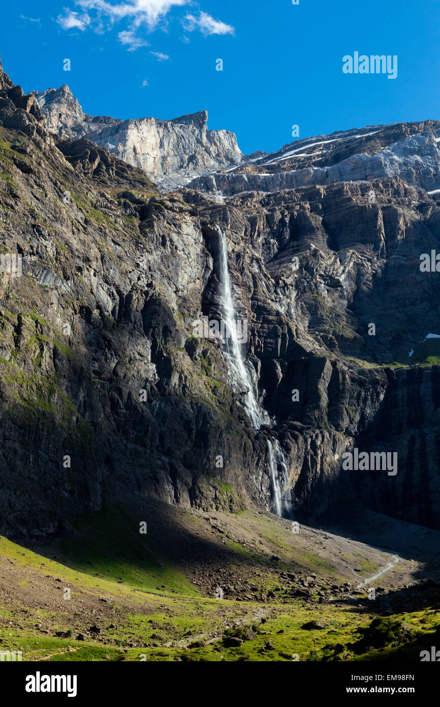 The Waterfalls, Cirque Of Gavarnie, Hautes Pyrenees, France Stock Photo ...