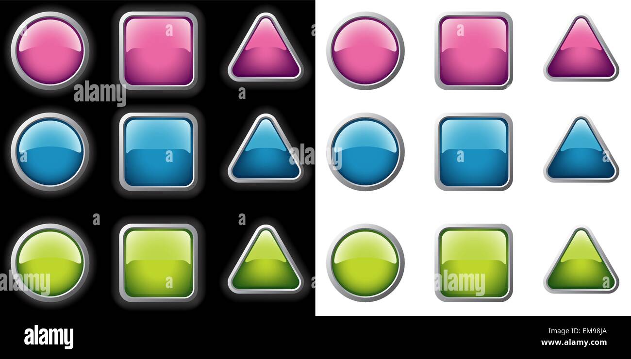 Metallic Buttons Collection Stock Vector Image & Art - Alamy