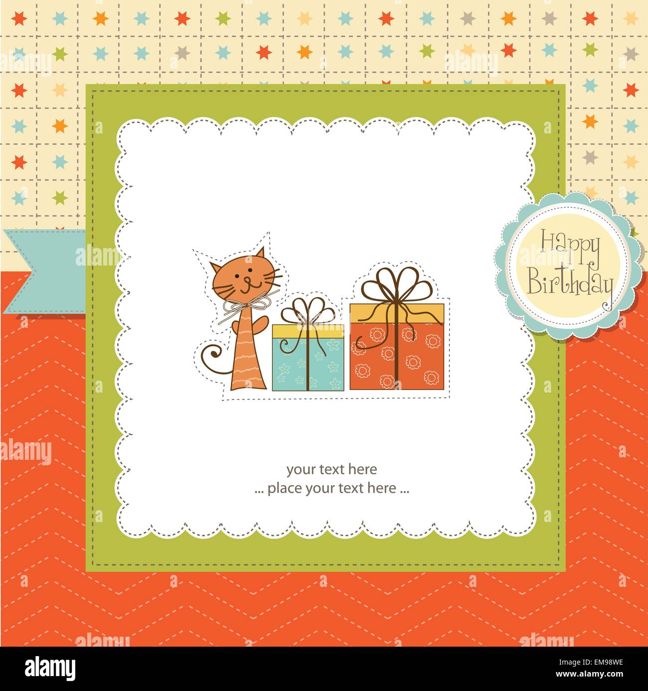 Birthday announcement card Stock Vector Image & Art - Alamy