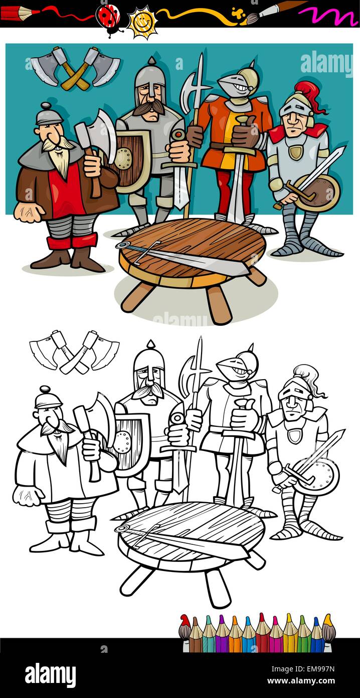 knights of the round table coloring page Stock Vector Image & Art - Alamy