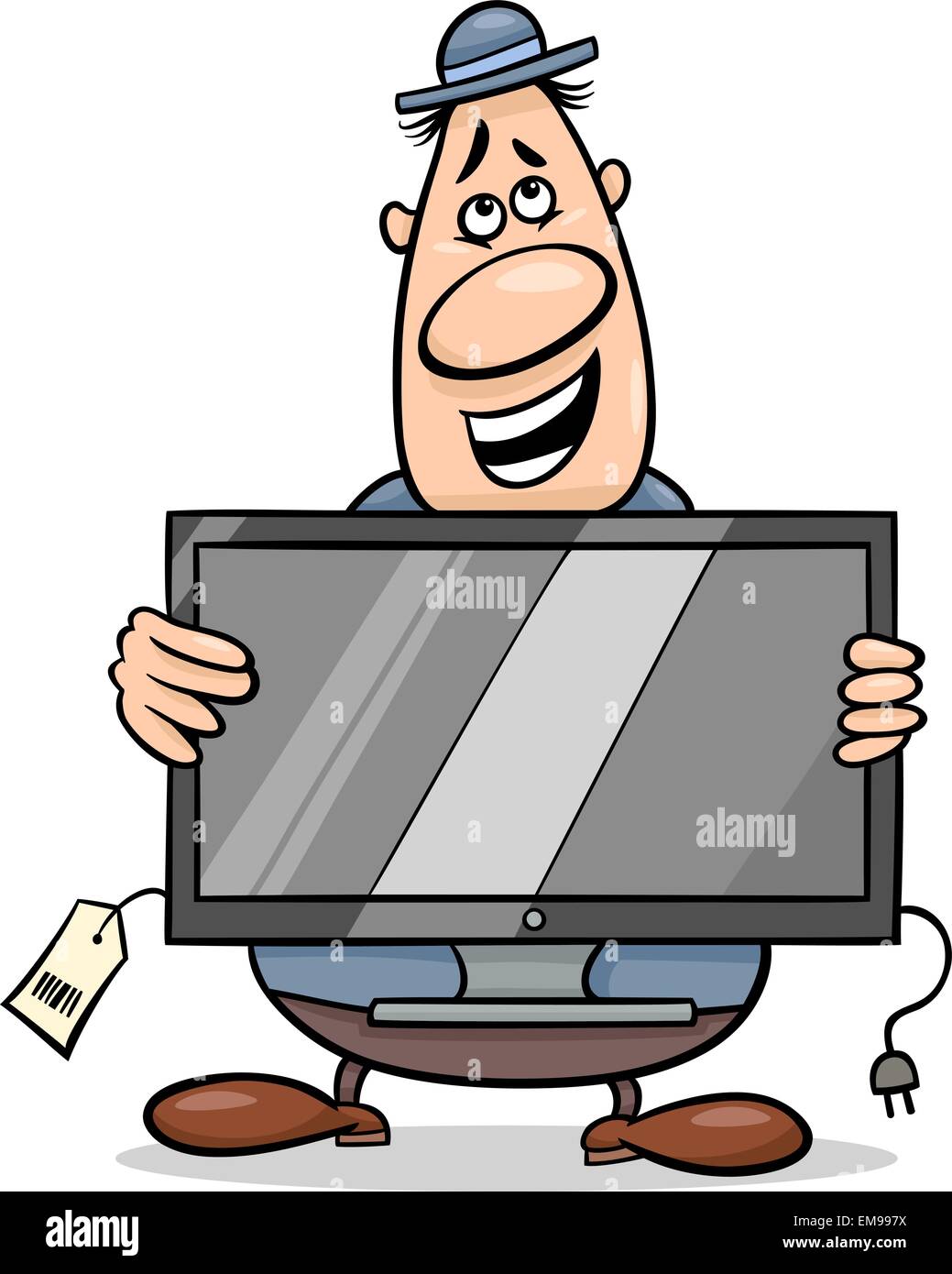 salesman with television set cartoon Stock Vector Image & Art - Alamy