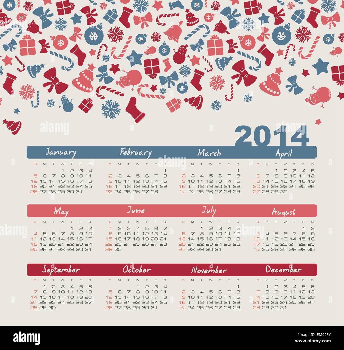 2014 february calendar Stock Vector Images - Alamy