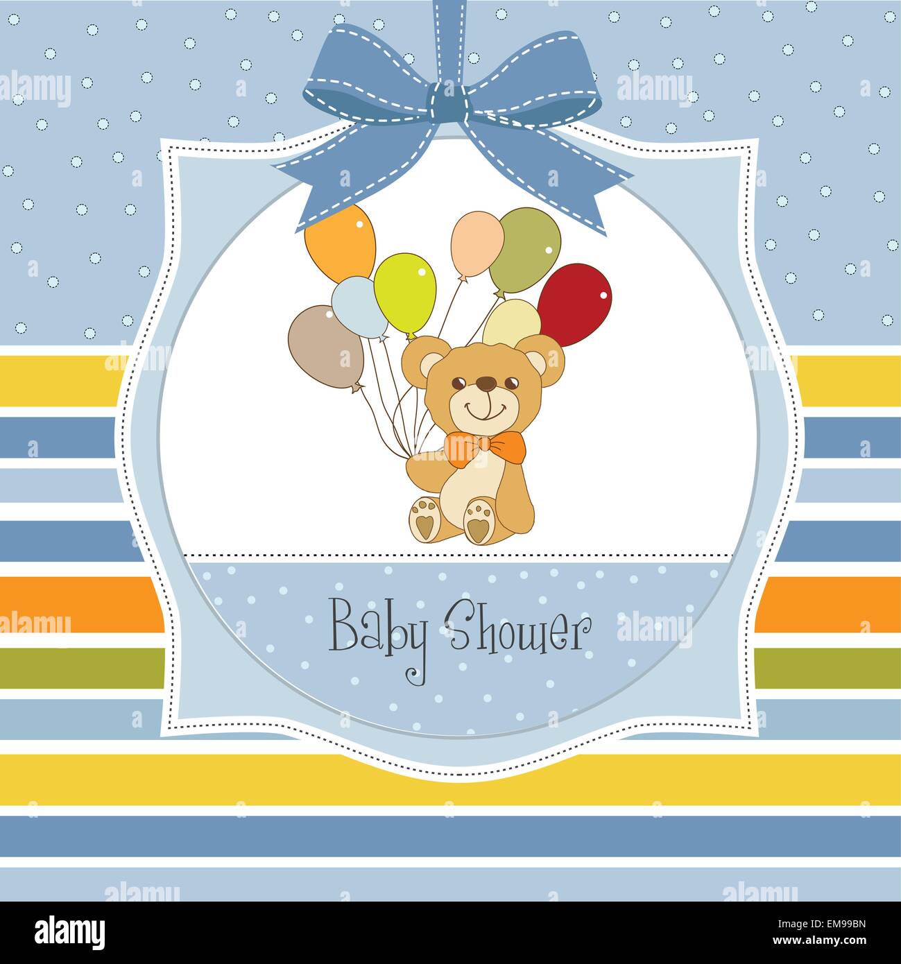 baby shower card with cute teddy bear Stock Vector Image & Art - Alamy