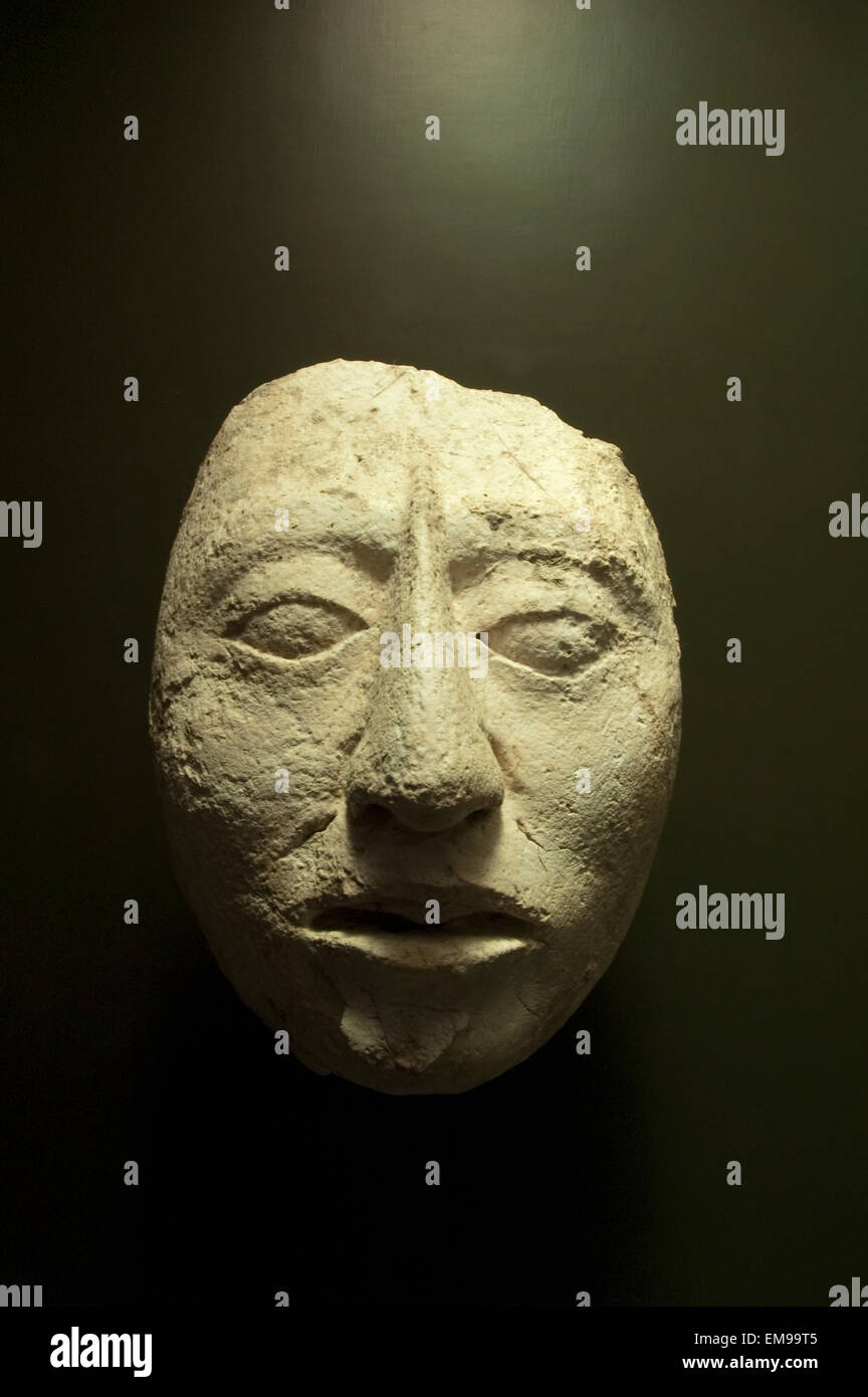 Human Face Carved In Stucco, Alberto Ruz Lhuillier Site Museum ...