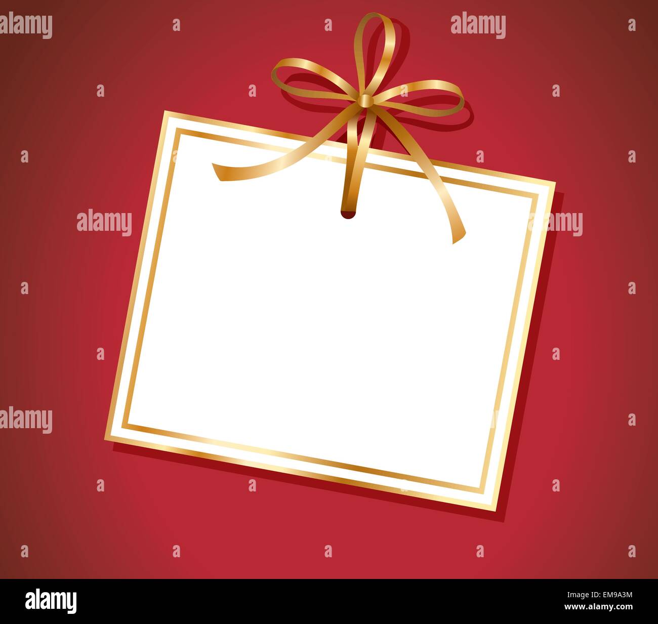card note with gold gift bow Stock Vector Image & Art - Alamy