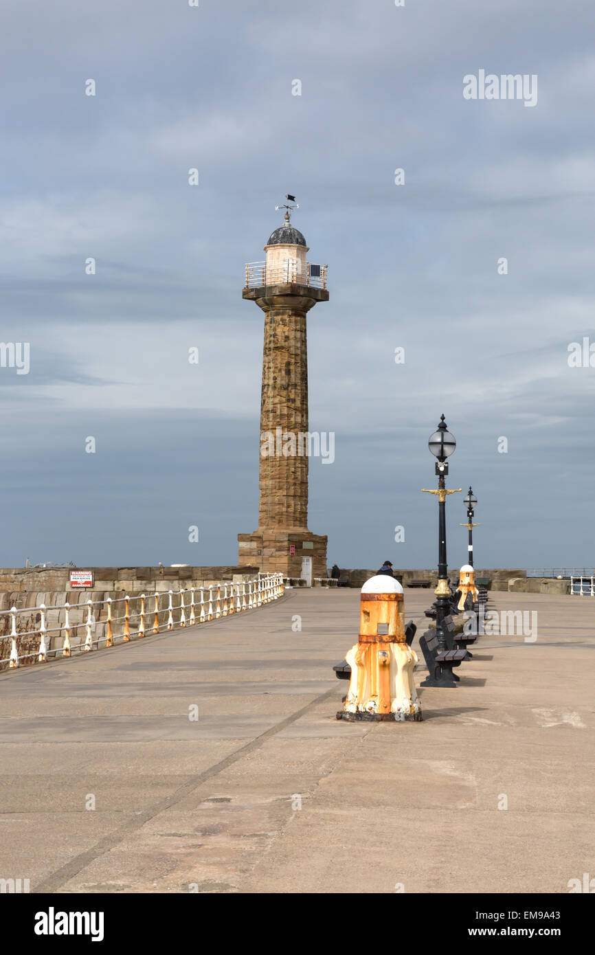 Whitby lighthouse storm hi-res stock photography and images - Alamy