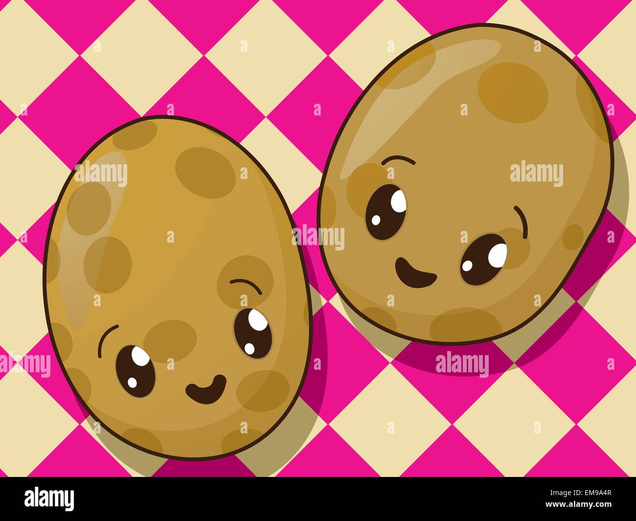 Kawaii potato icons Stock Vector Image & Art - Alamy