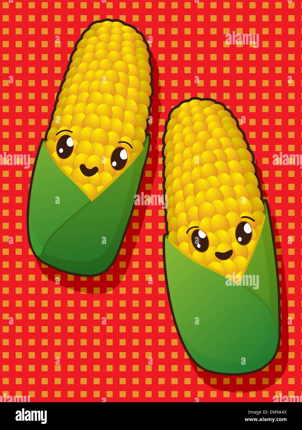 Kawaii corn icons Stock Vector Image & Art - Alamy