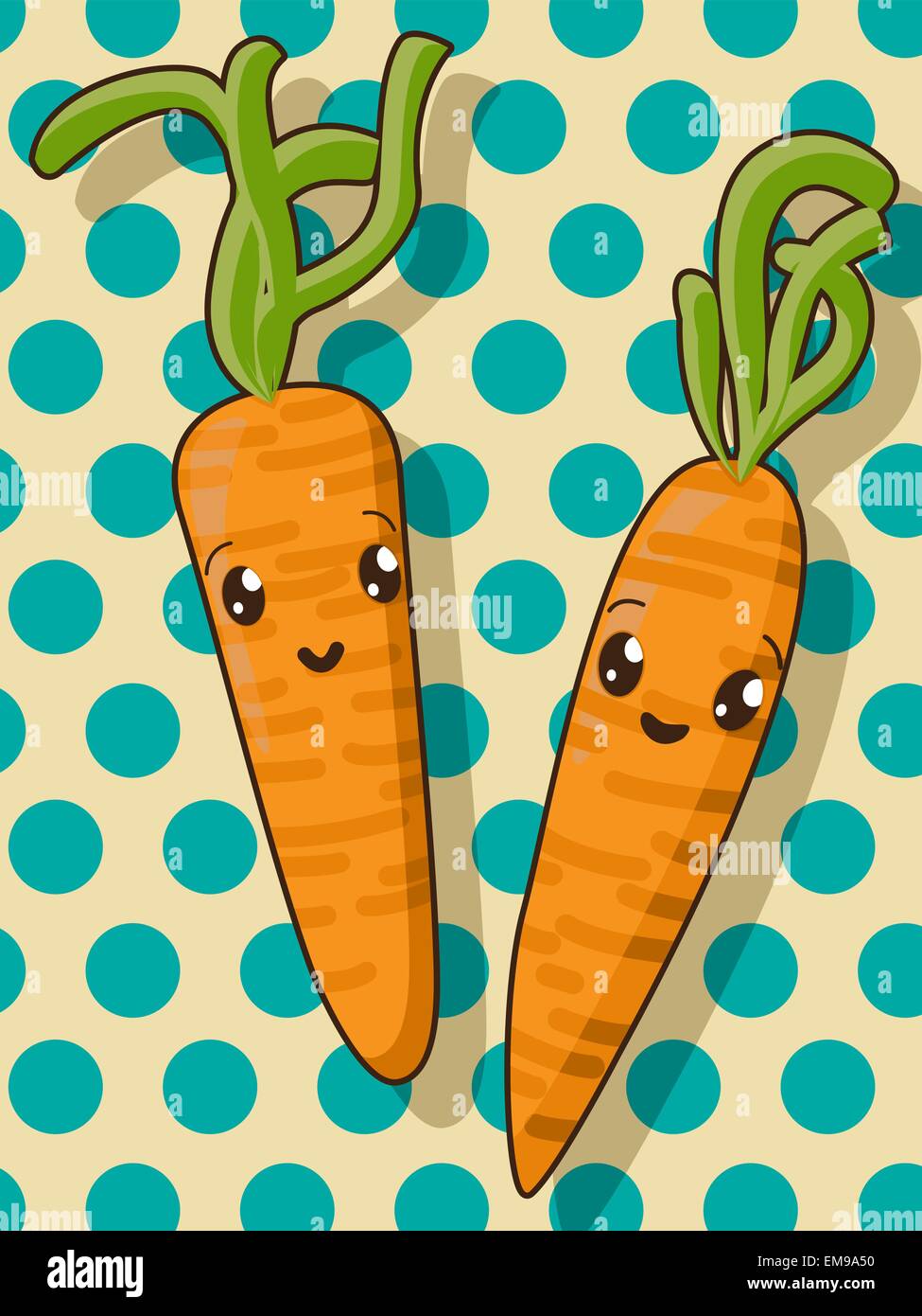 Colorful kawaii fruit orange Stock Vector Images - Alamy