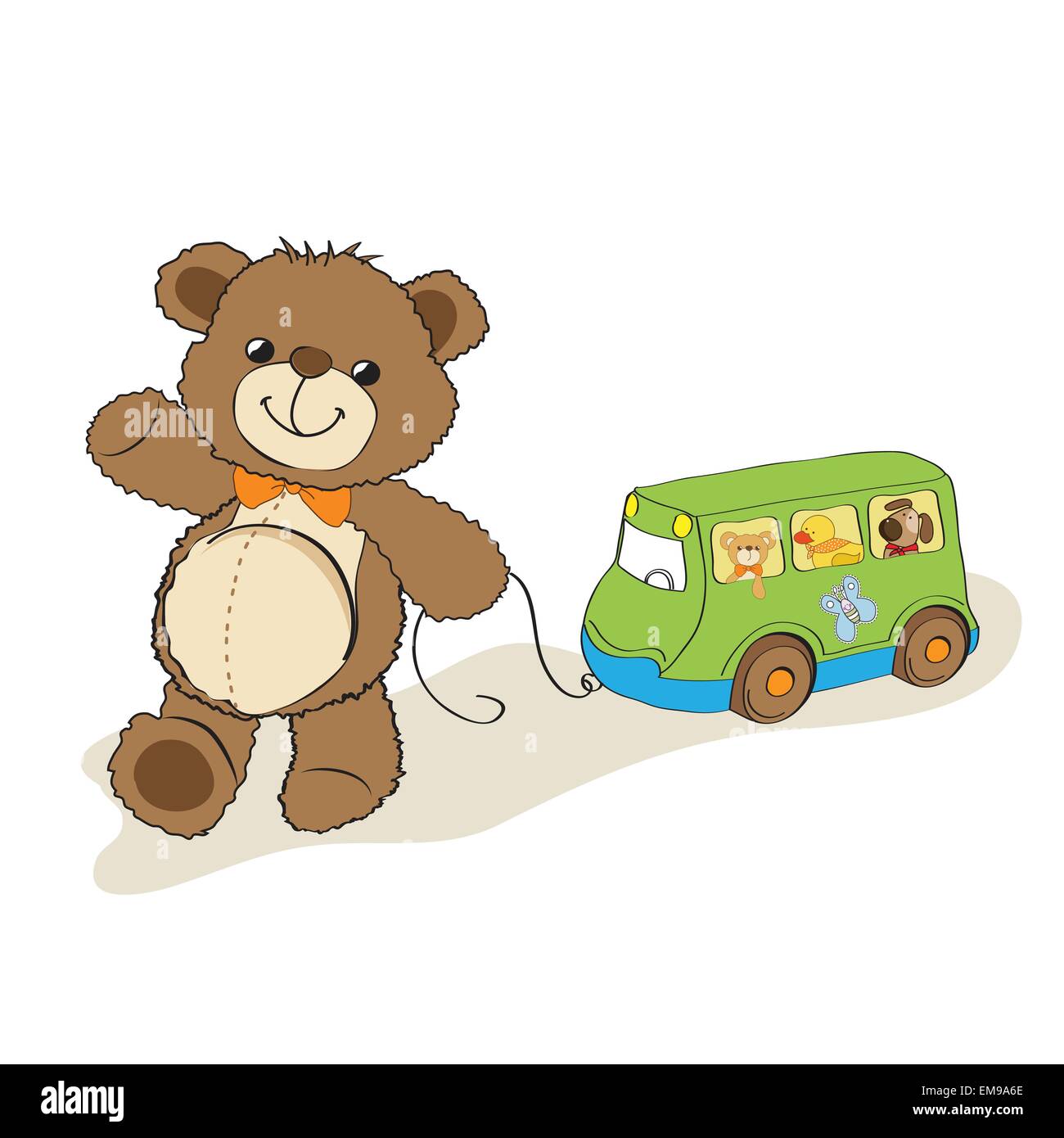 Bus pull toy Cut Out Stock Images & Pictures - Alamy