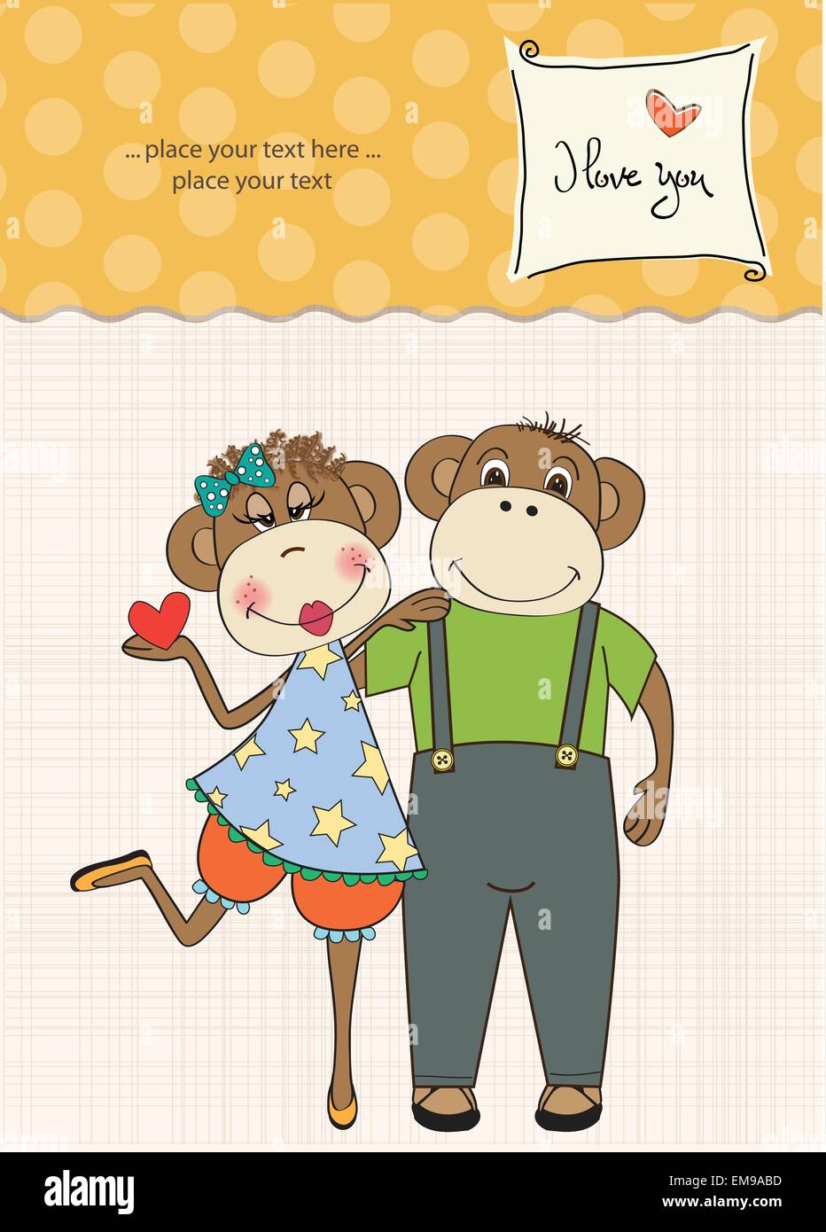 monkeys couple in love Stock Vector Image & Art - Alamy