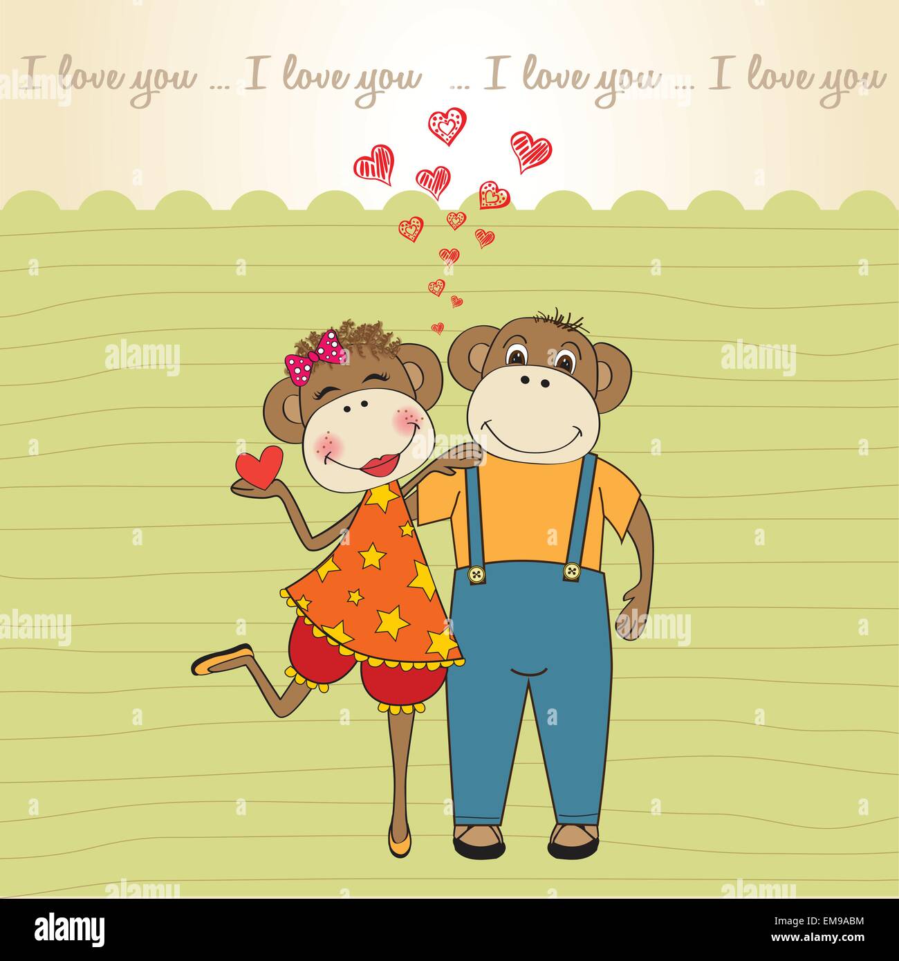 monkeys couple in love Stock Vector Image & Art - Alamy