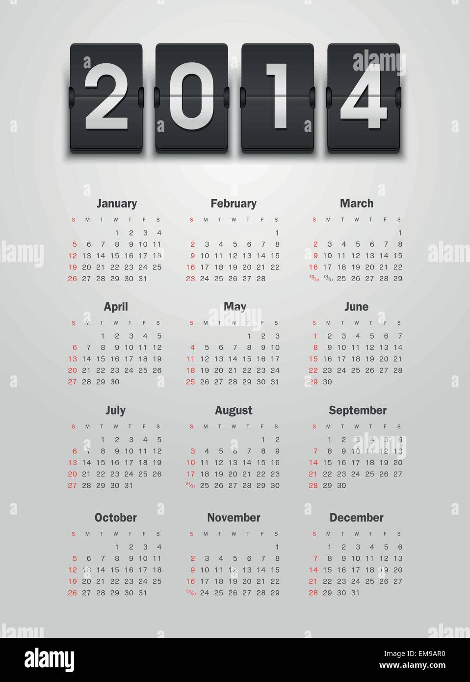 2014 february calendar Stock Vector Images - Alamy