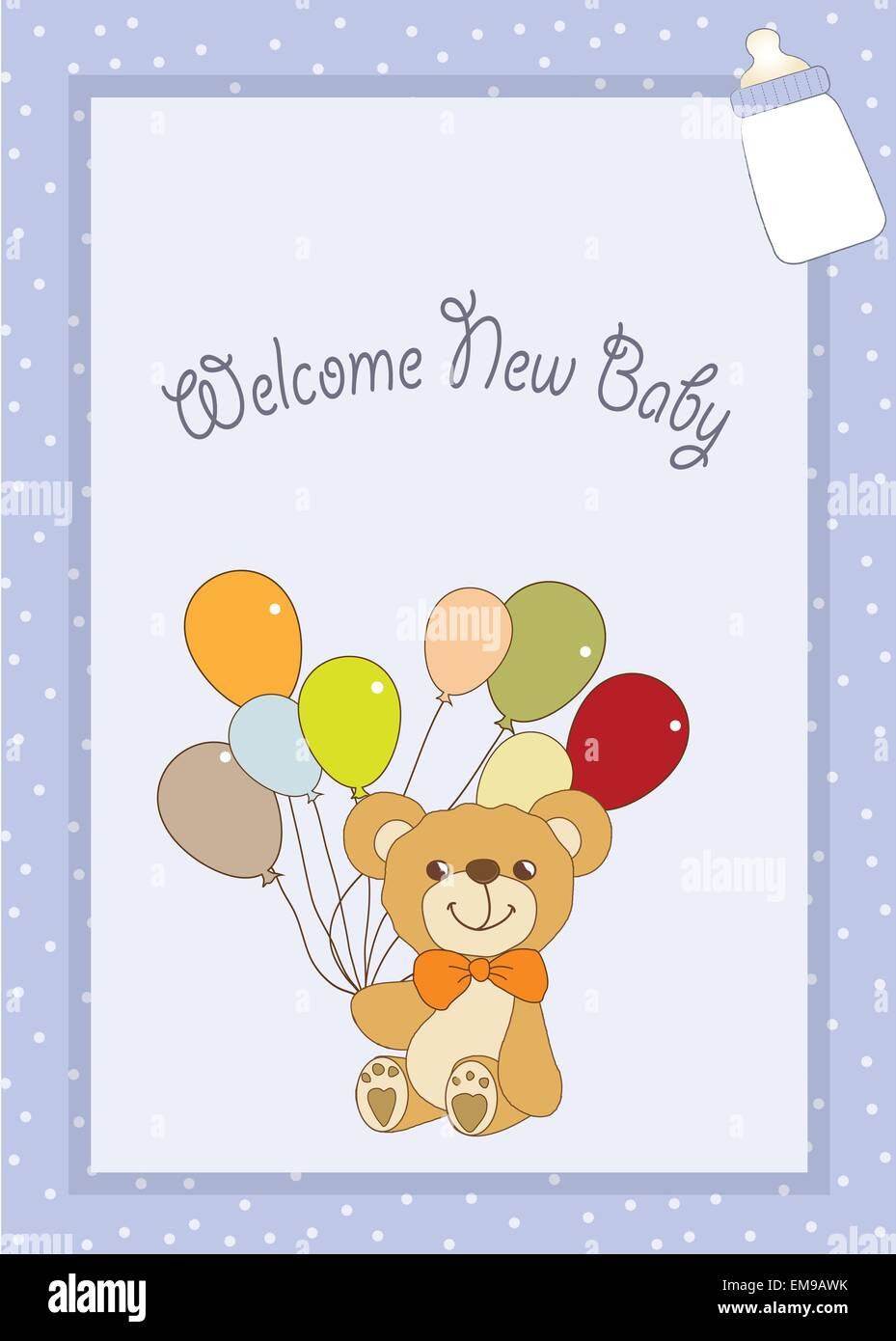 baby shower card with cute teddy bear Stock Vector Image & Art - Alamy