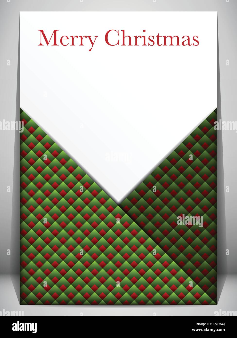 Merry Christmas Card Red And Green Envelope Stock Vector Image And Art