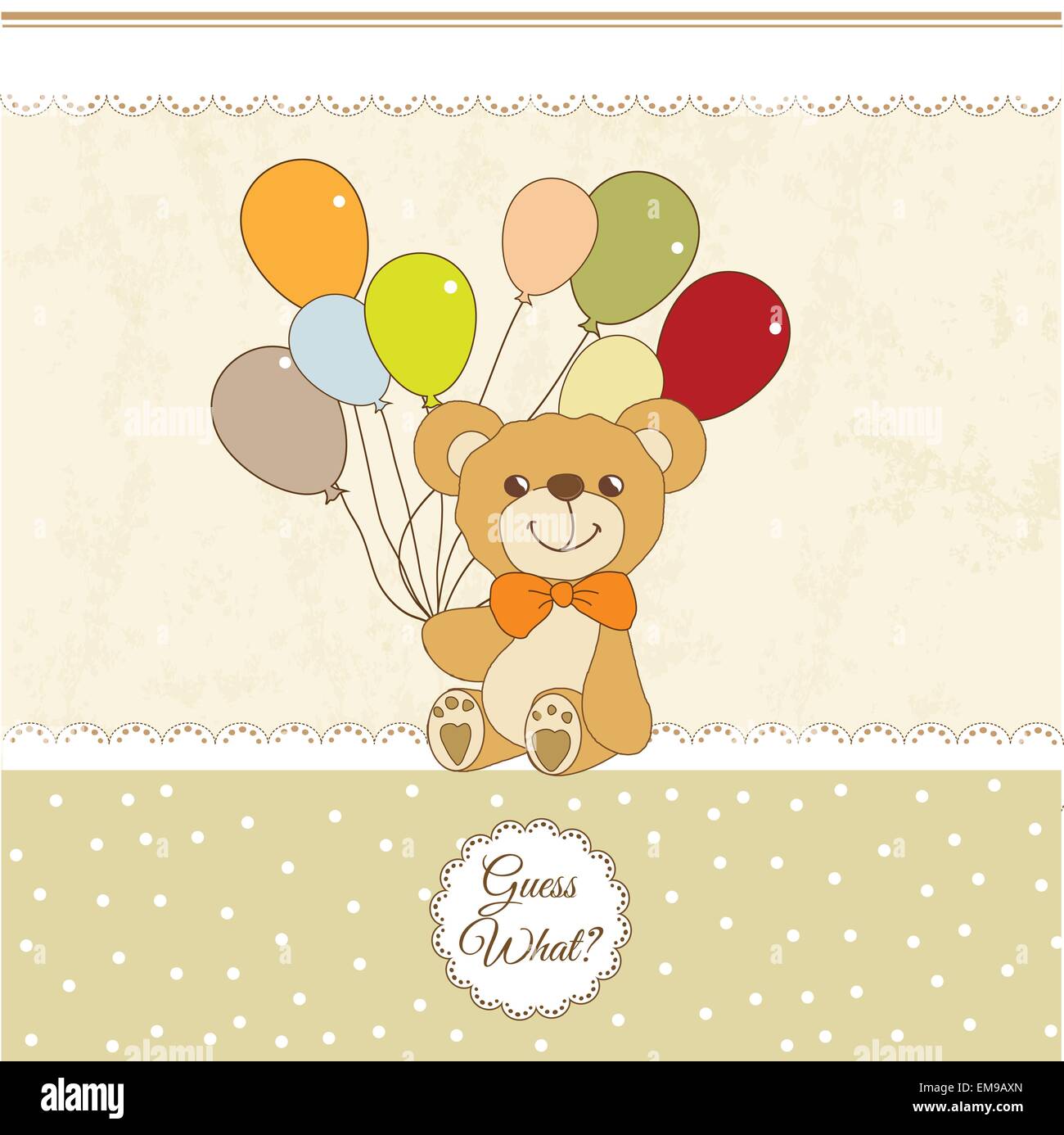 baby shower card with cute teddy bear Stock Vector Image & Art - Alamy