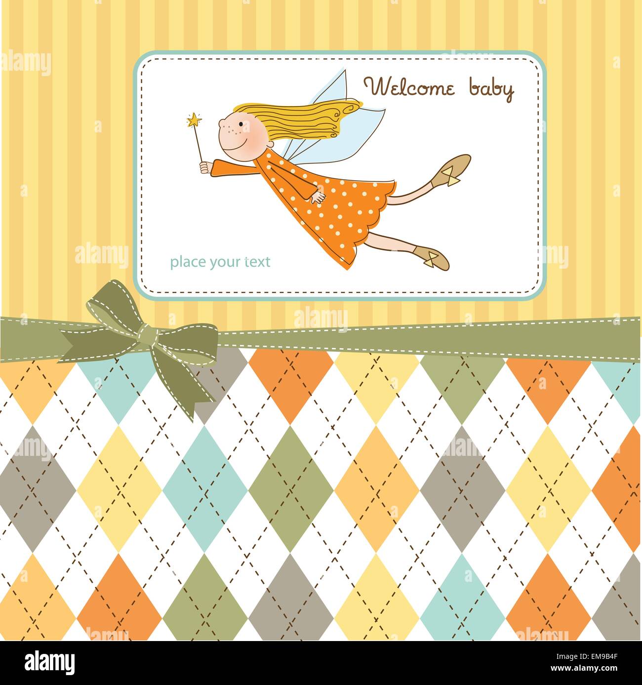 welcome baby girl card with little fairy Stock Vector Image & Art - Alamy
