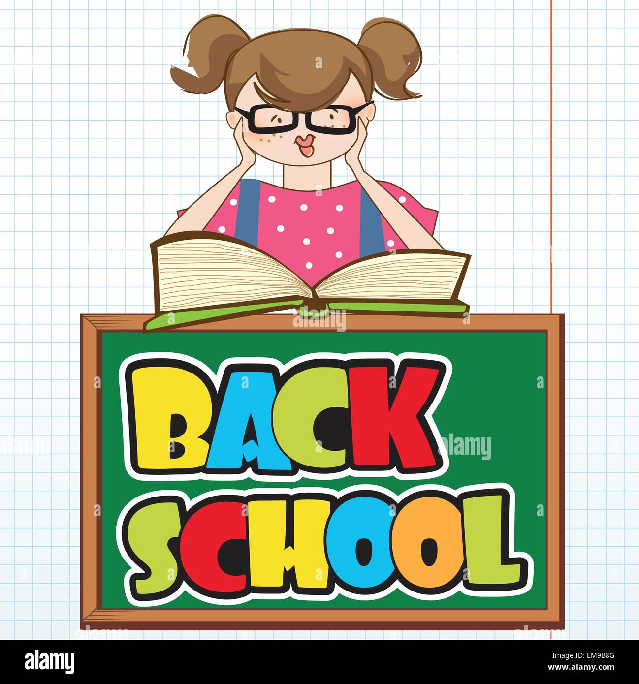 Back school happy teen Stock Vector Images - Alamy