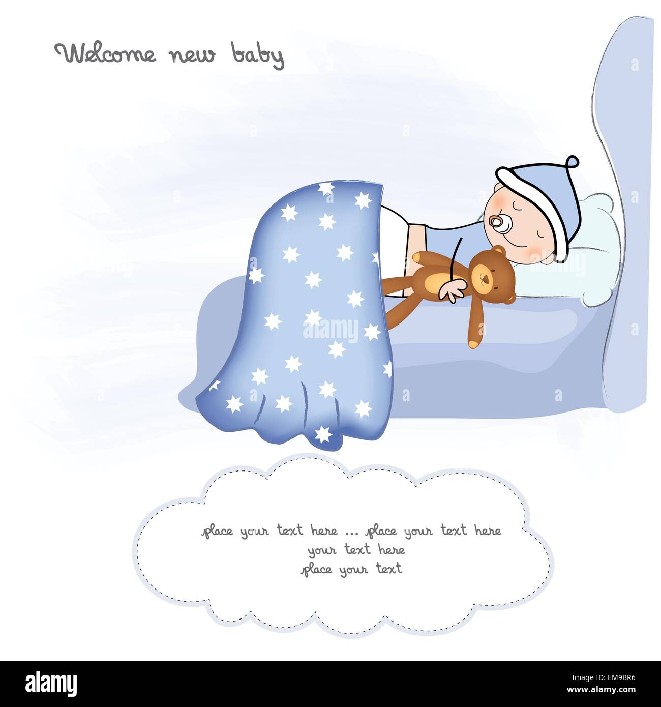 welcome new baby boy Stock Vector Image & Art - Alamy