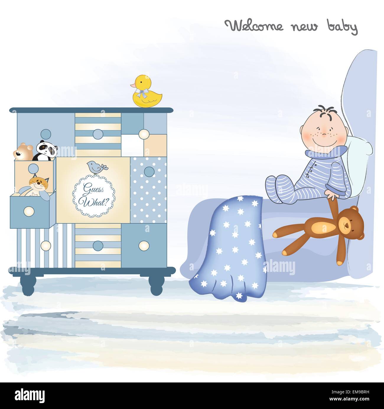 welcome new baby boy Stock Vector Image & Art - Alamy