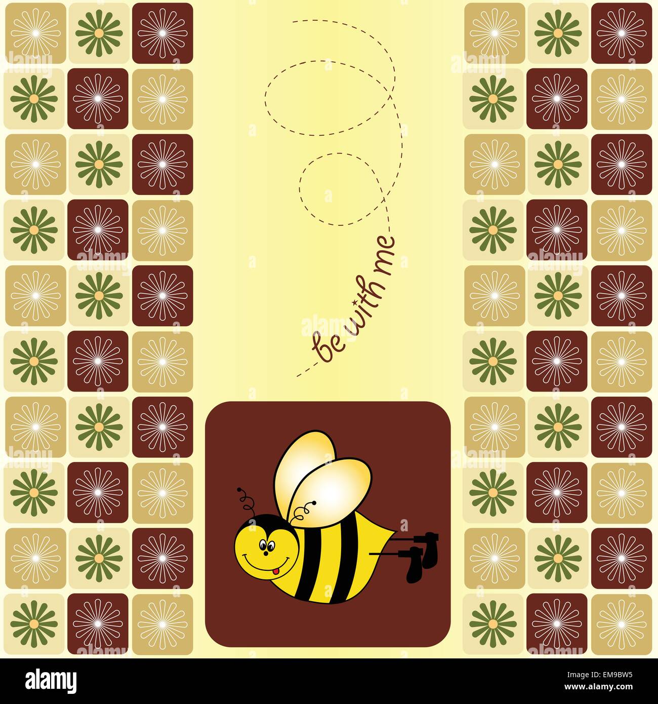 Bee greeting card Stock Vector Image & Art - Alamy