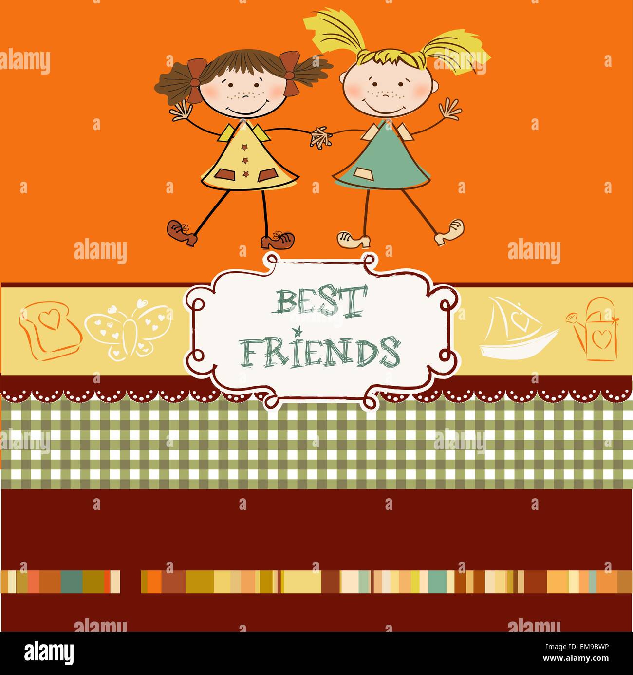 Two nice girls Stock Vector Images - Alamy