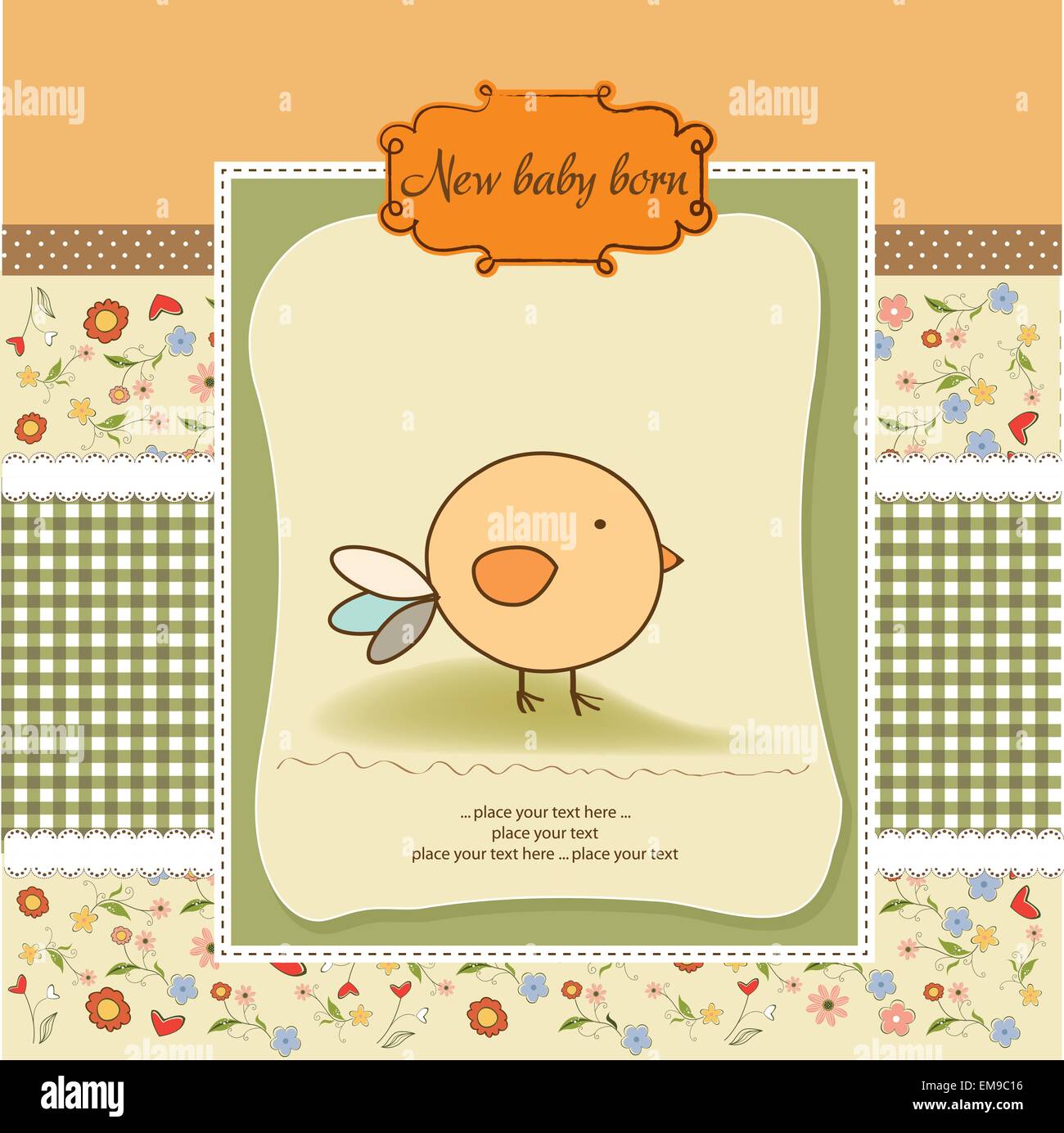 new baby announcement card with chicken Stock Vector Image & Art - Alamy