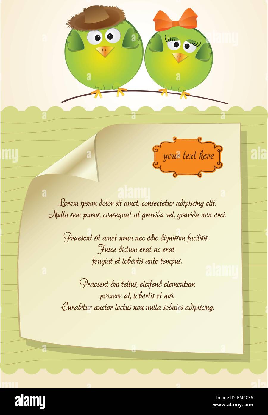 Cute beautiful birds in Stock Vector Images - Alamy