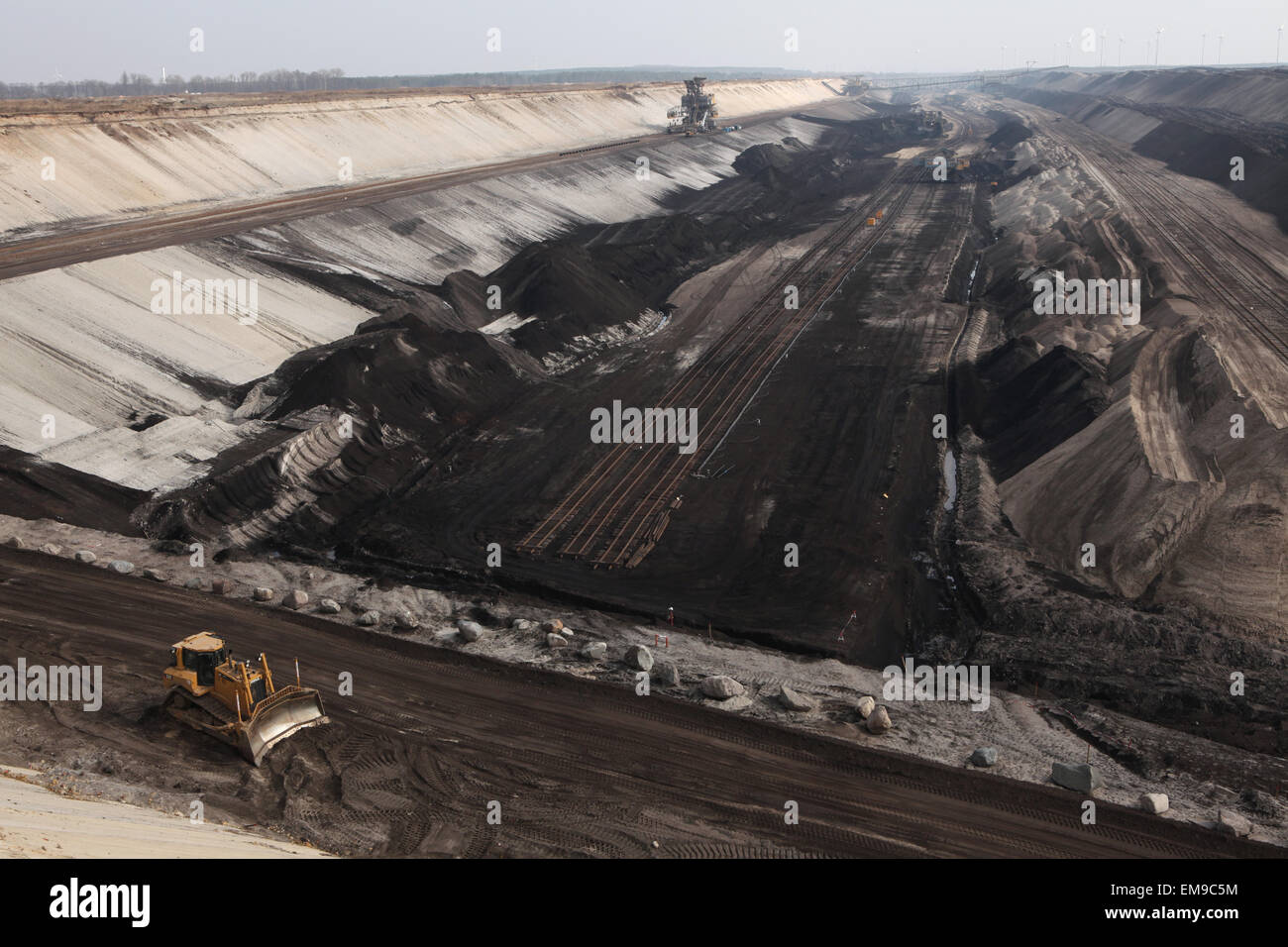 Open-pit coal mining Cottbus Nord near Cottbus, Lower Lusatia ...