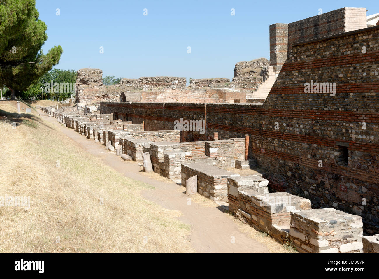 Section of the shops that lined the ancient Roman colonnaded street at ...