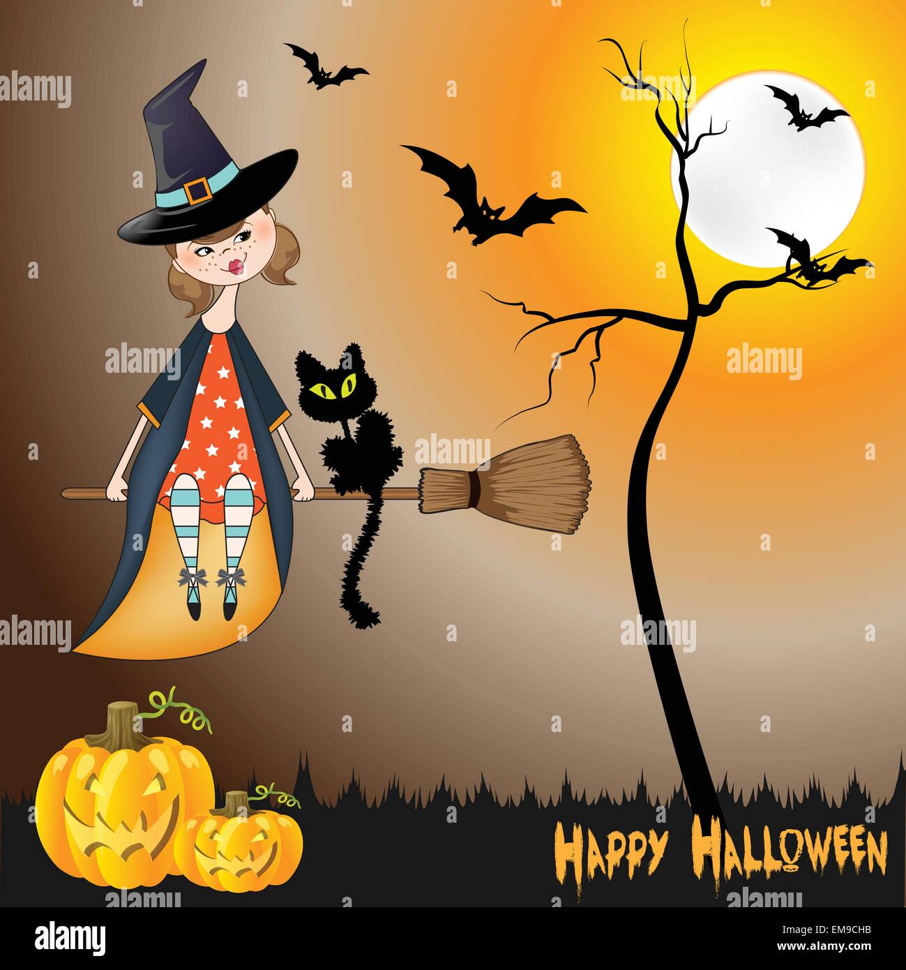 Halloween witch background Stock Vector Image & Art - Alamy