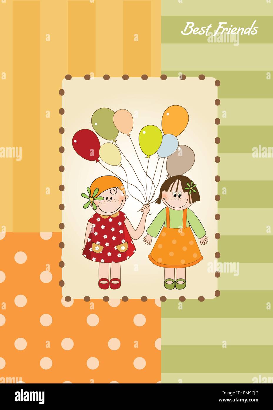 Best Friends Cute Vector Stock Vector Images Alamy